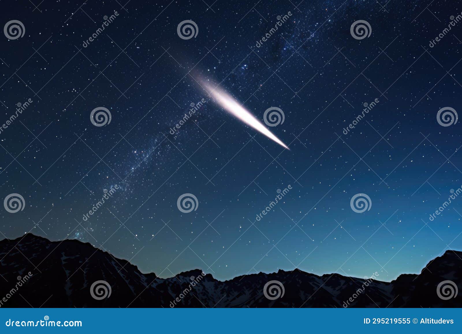A Bright Comet Flying among Countless Stars in Dark Space Stock Image ...