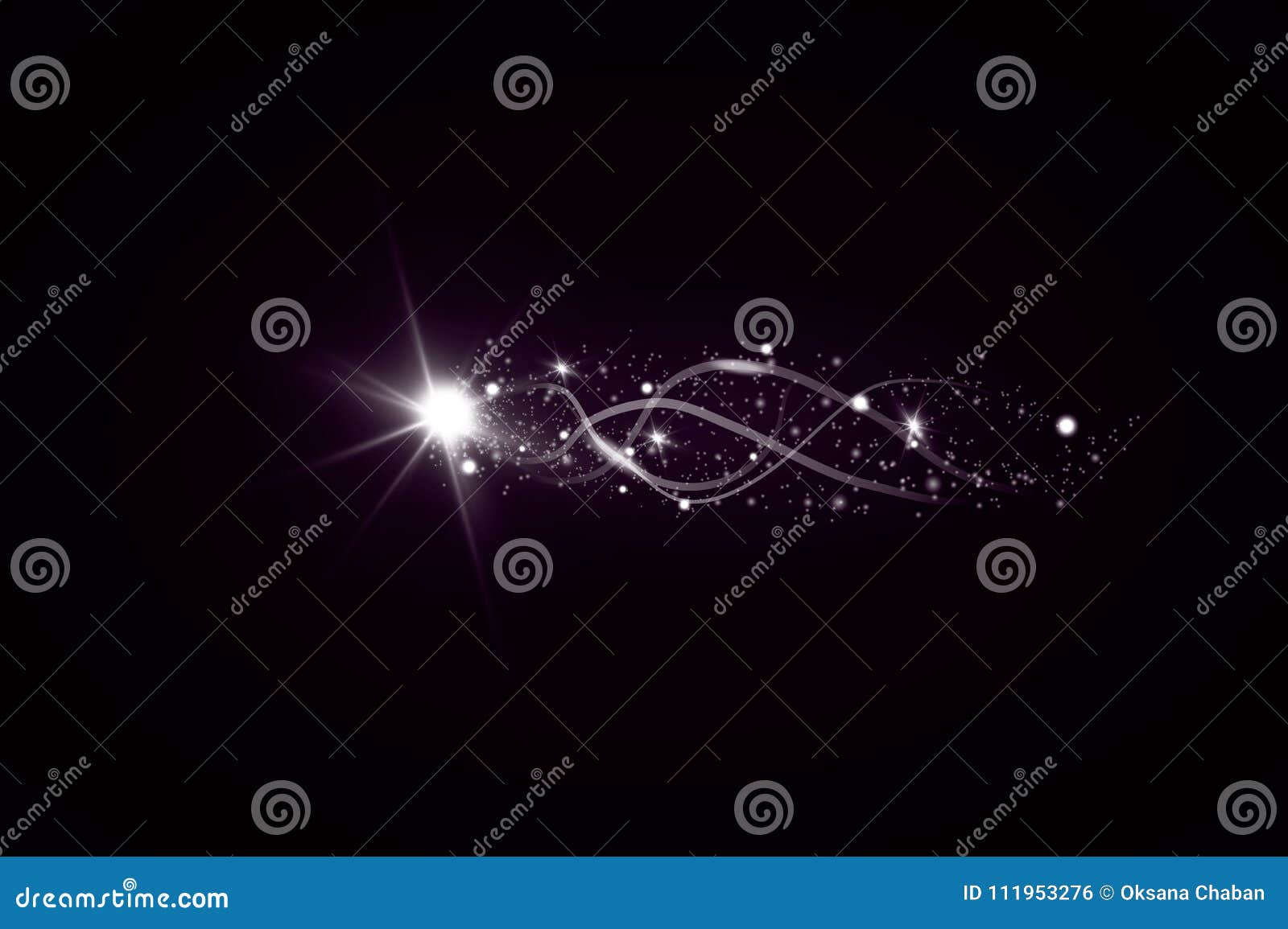 A Bright Comet with Large Dust. Falling Star. Glow Light Effect Stock ...