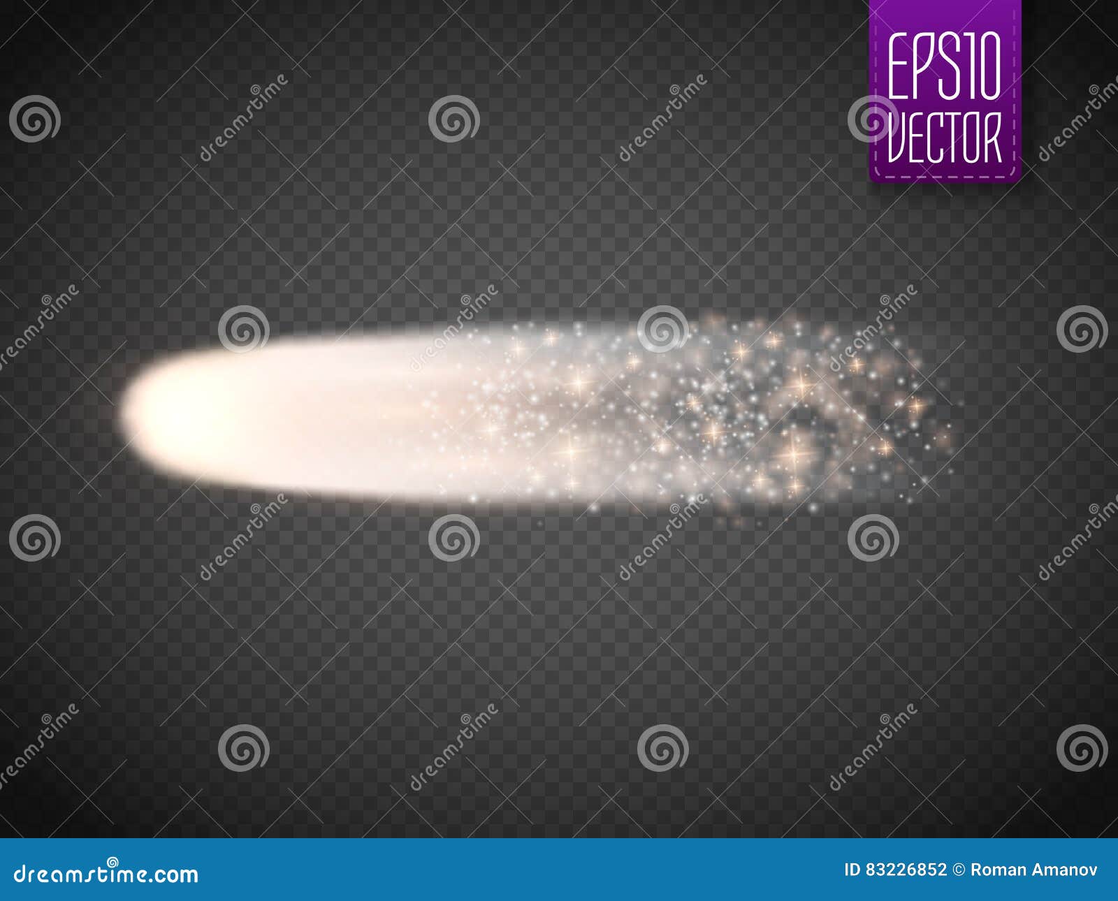 Bright Comet with Large Dust and Gas Trails . Vector Stock Vector ...