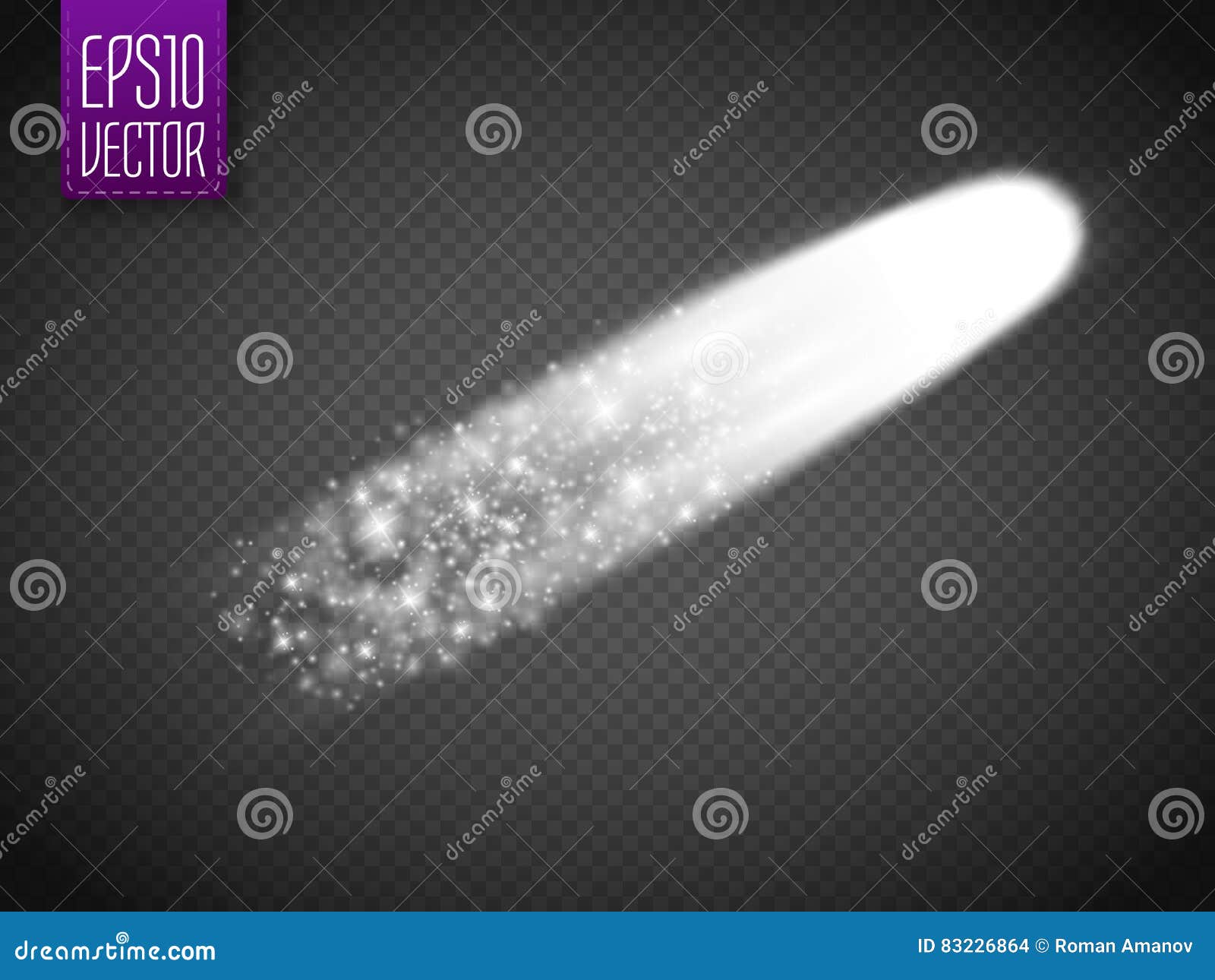 Bright Comet with Large Dust and Gas Trails . Vector Stock Vector ...