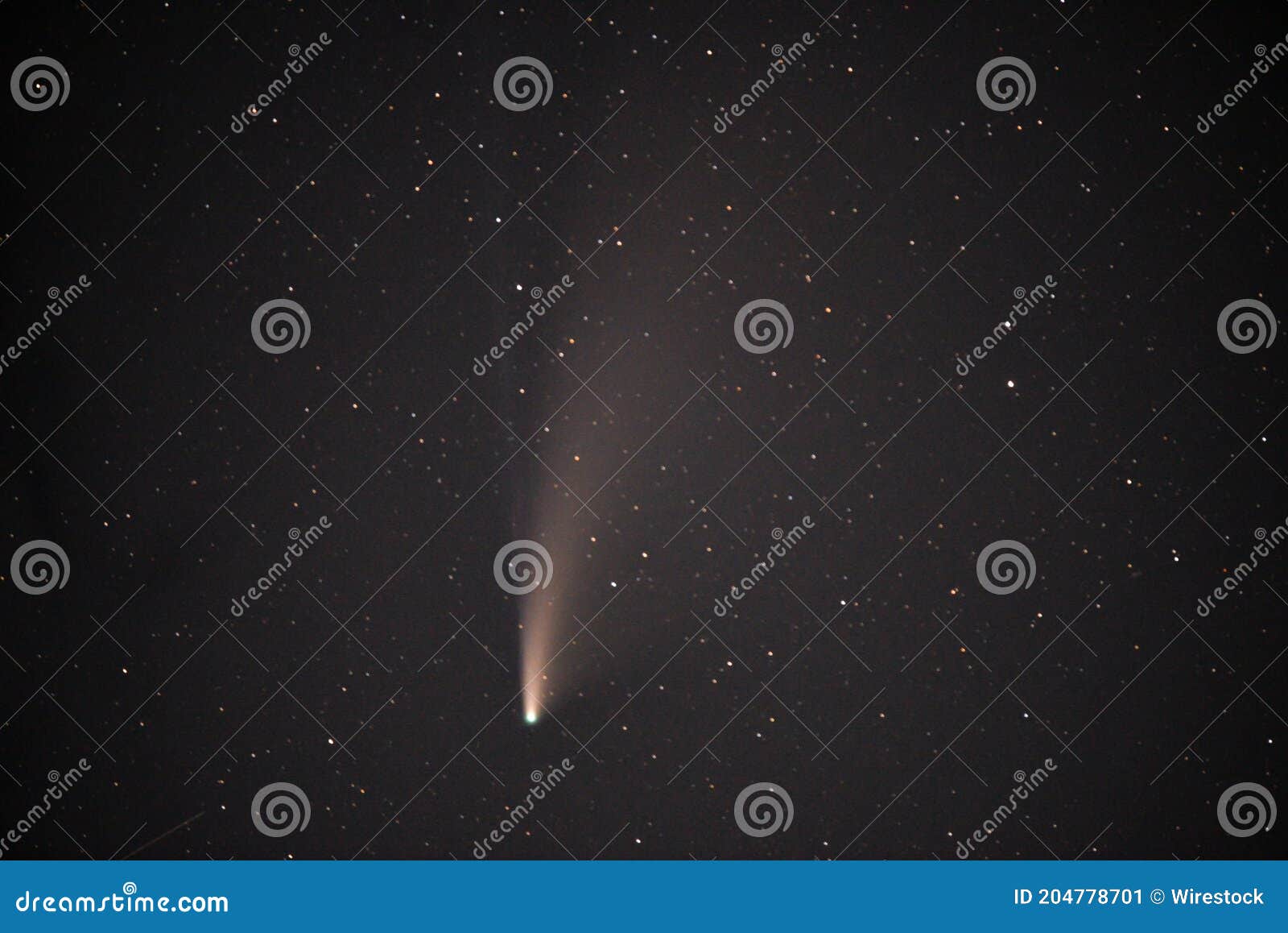 Bright Comet Neowise Shining in the Starry Night Sky - Great for ...