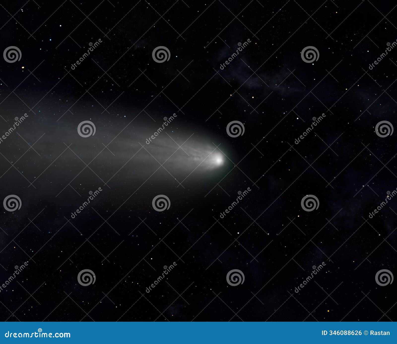 Bright comet in space stock illustration. Illustration of travel ...