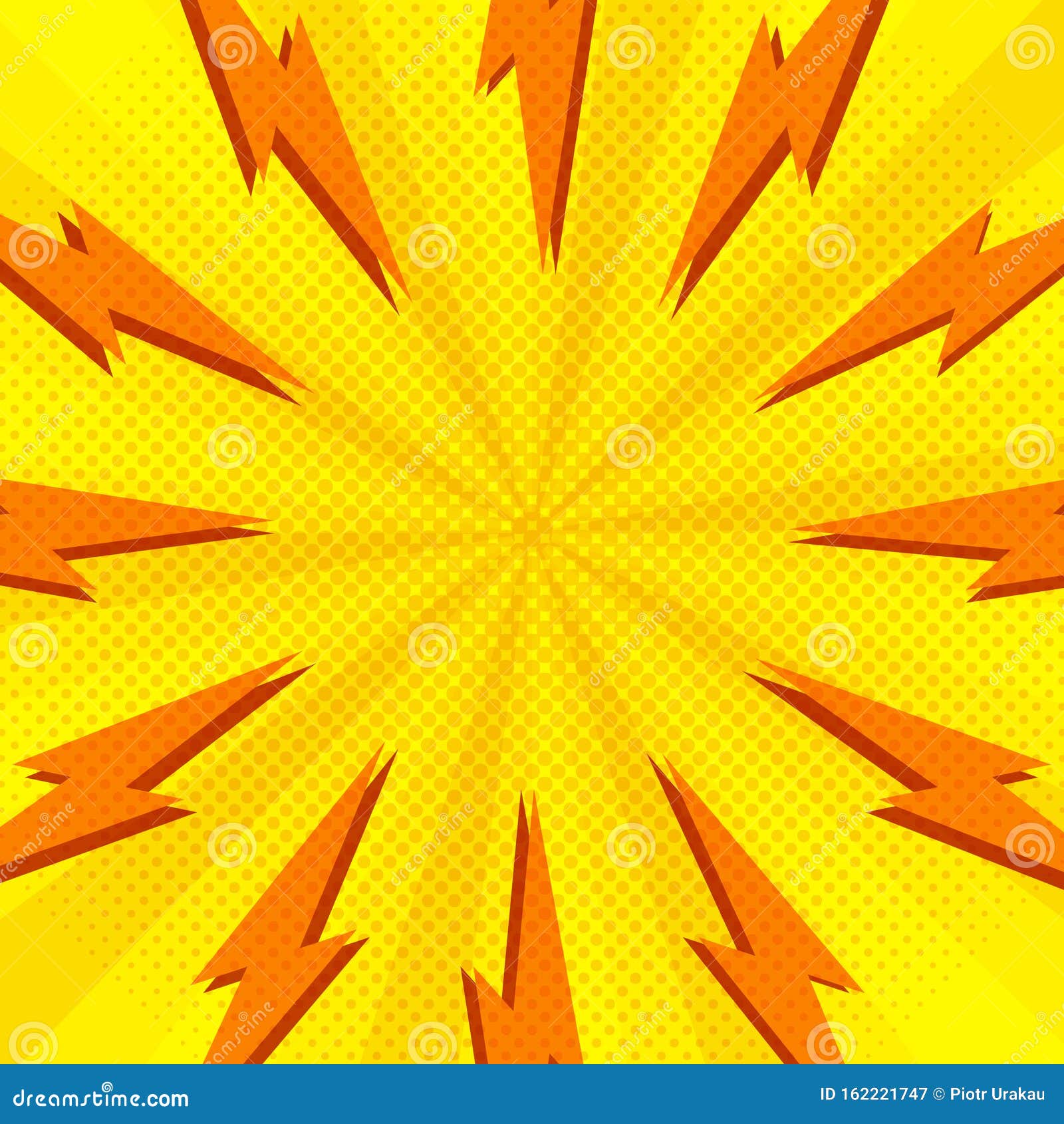 Bright Comic Abstract Yellow Background Stock Vector - Illustration of ...