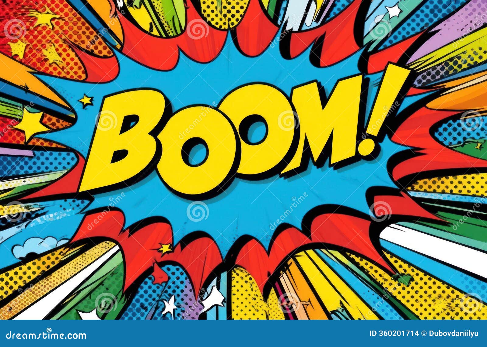 A Bright Comic Background with a "BOOM" Illustration, Creating a ...