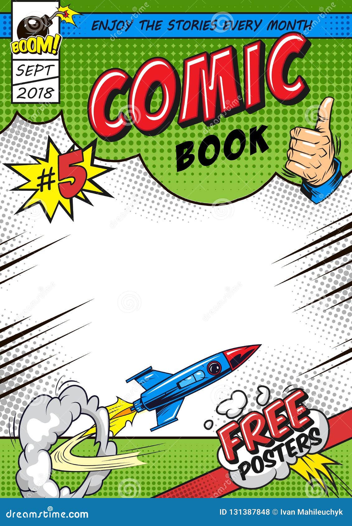 Bright Comic Book Cover Concept Stock Vector - Illustration of halftone ...