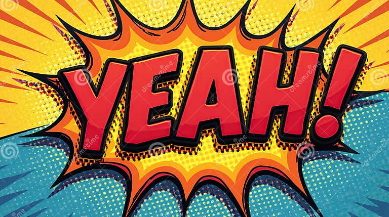 Bright Comic Book Explosion with Yeah! Text Expression Stock ...