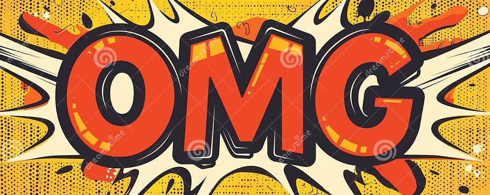 Comic Book Style OMG Text with Vibrant Colors and Explosive Background ...