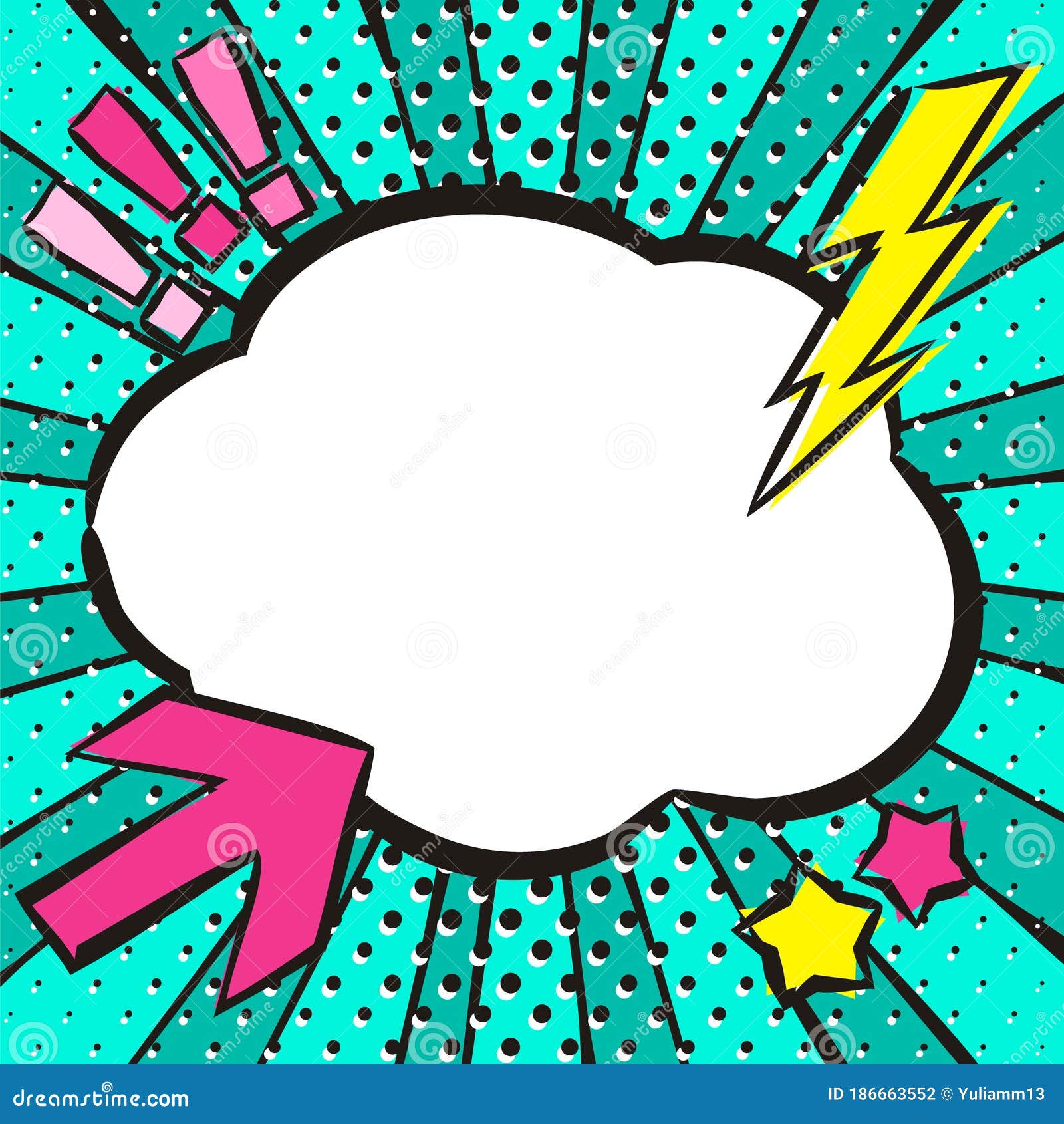 Bright Comic Empty Speech Bubble in Popart Style Stock Illustration ...