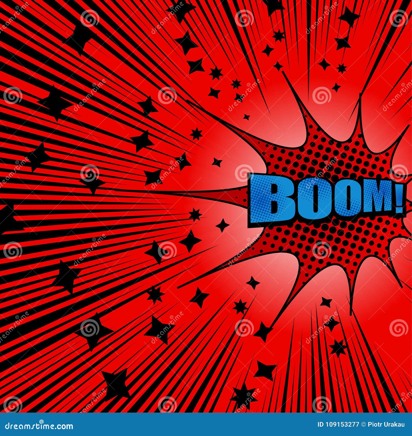 Bright Comic Explosive Red Background Stock Vector - Illustration of ...