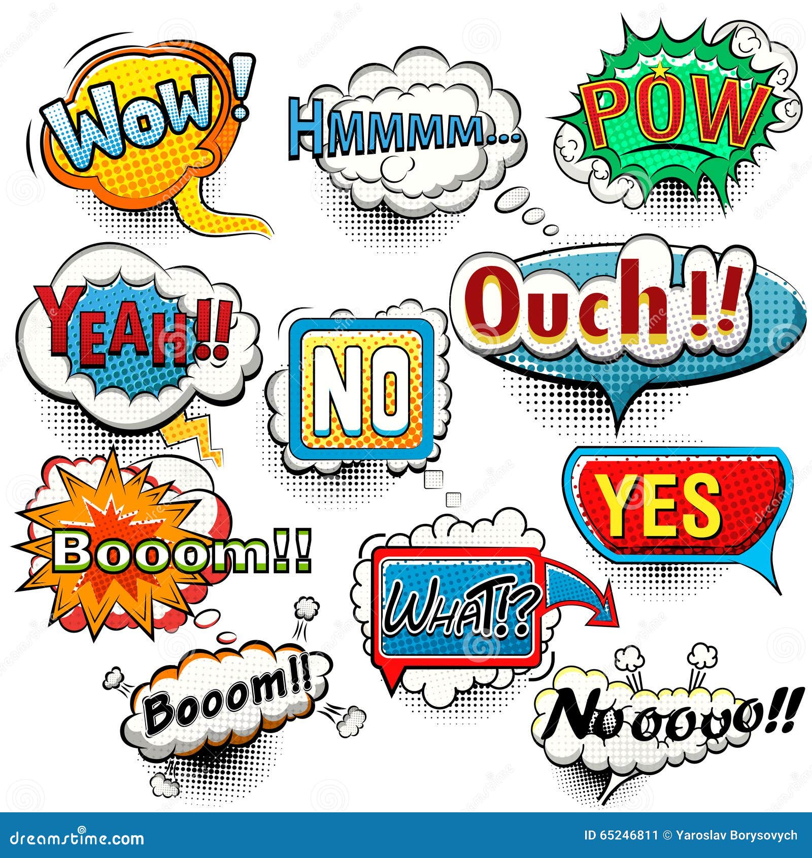 Bubbles Of Sounds For Comix Or Cartoon, Comic Book Or Magazine ...