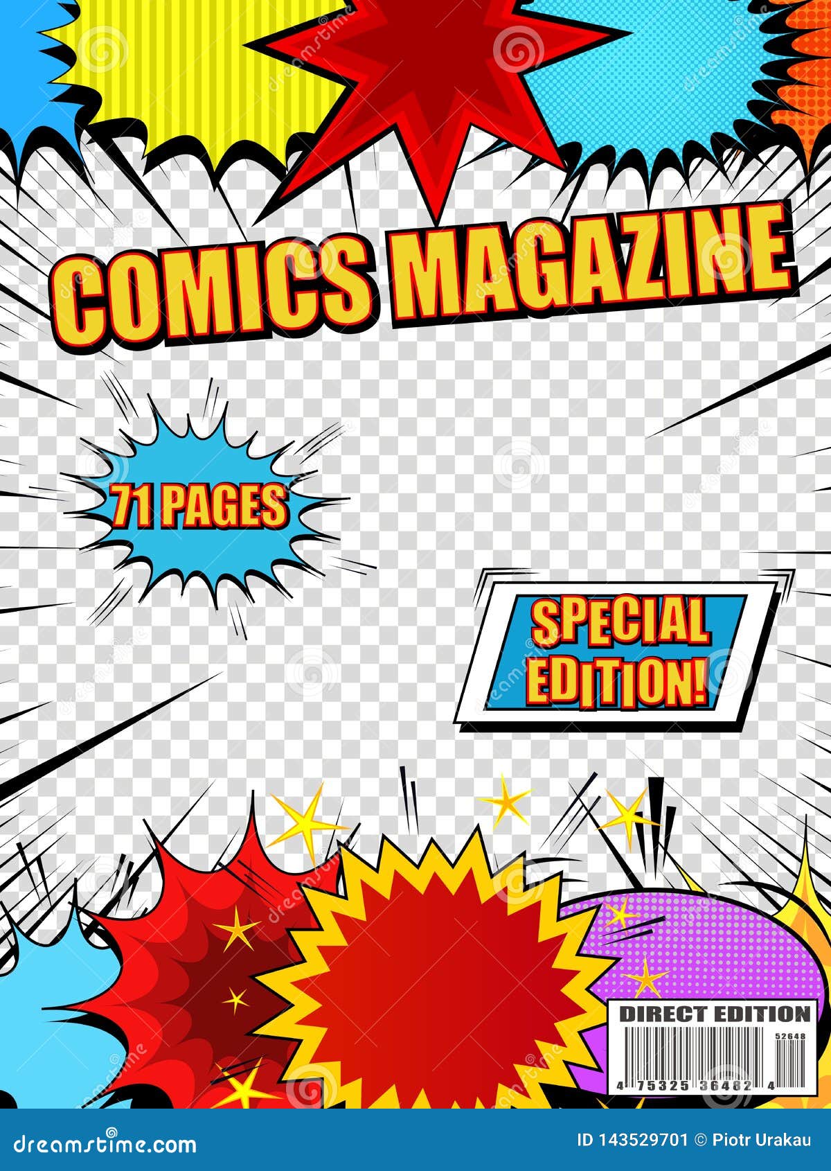 Bright Comics Magazine Template Stock Vector - Illustration of ...