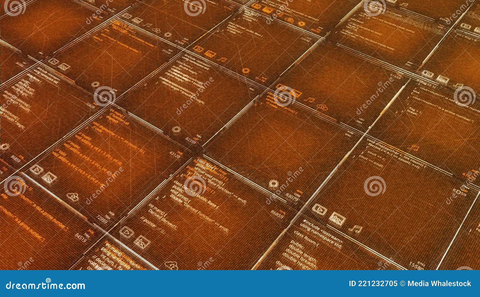 Bright Computer Background with Program Codes. Animation. Background ...