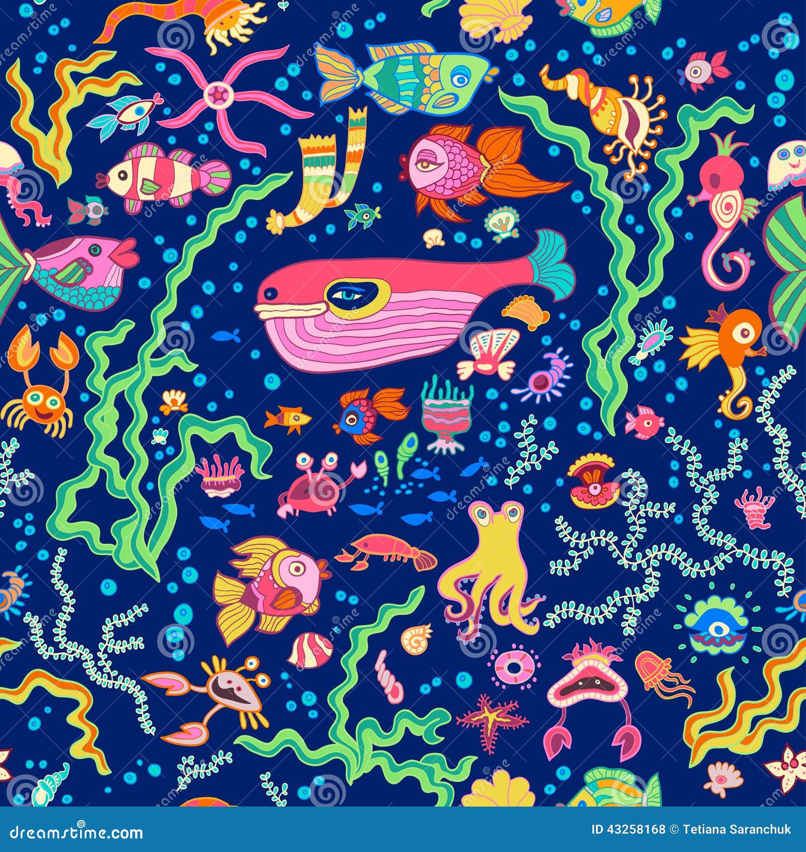 Bright Concept Underwater Seamless Pattern Stock Vector - Illustration ...