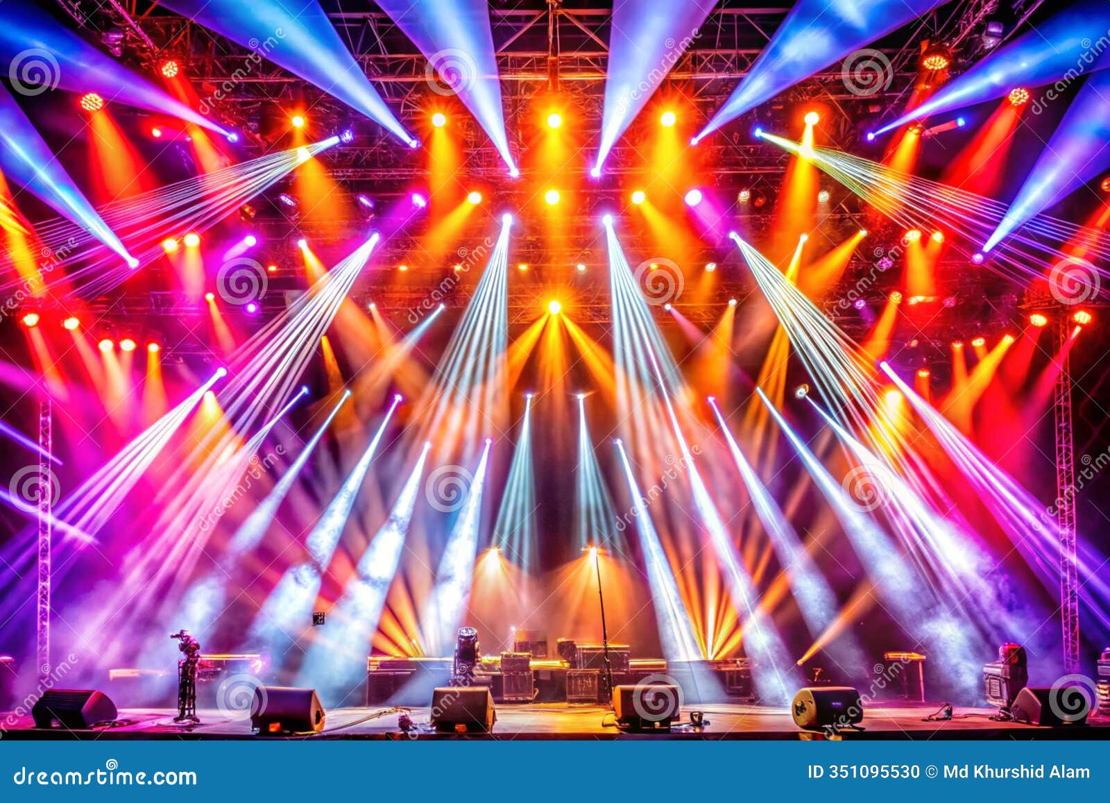 Bright Concert Stage Lighting Setup with Dramatic Effects, Great for ...