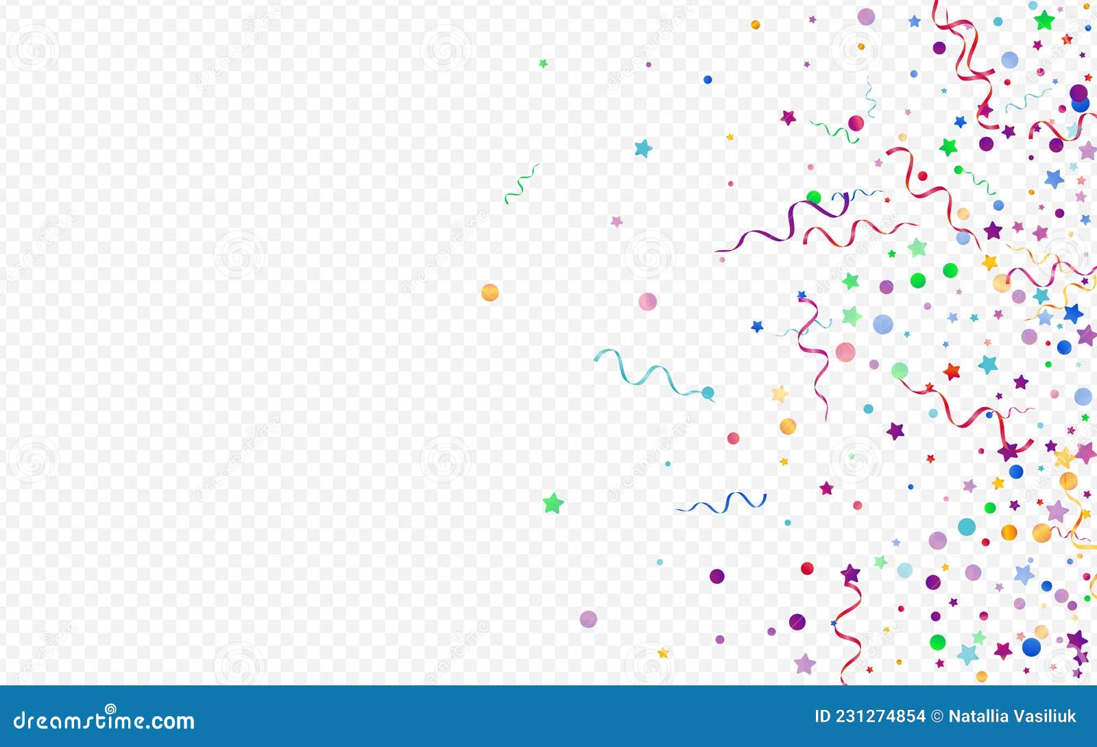 Bright Confetti Falling Vector Panoramic Stock Vector - Illustration of ...