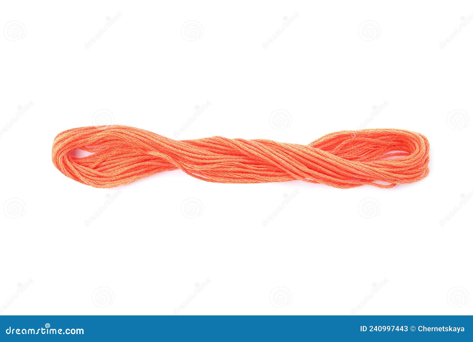Bright Coral Embroidery Thread on White Background Stock Image - Image ...