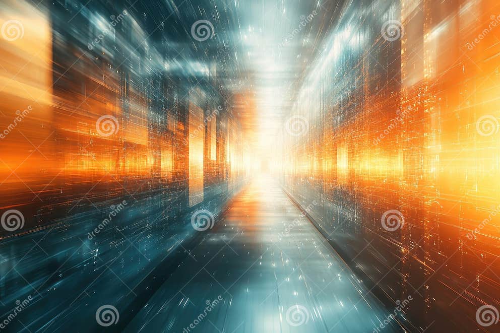 Dynamic Corridor Illuminated by Bright Light and Abstract Patterns ...