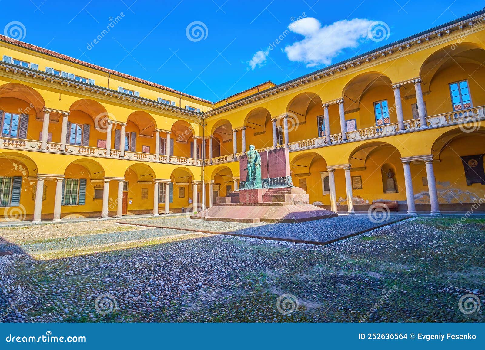 The Bright Courtyard with Arcades on Perimeter of University of ...