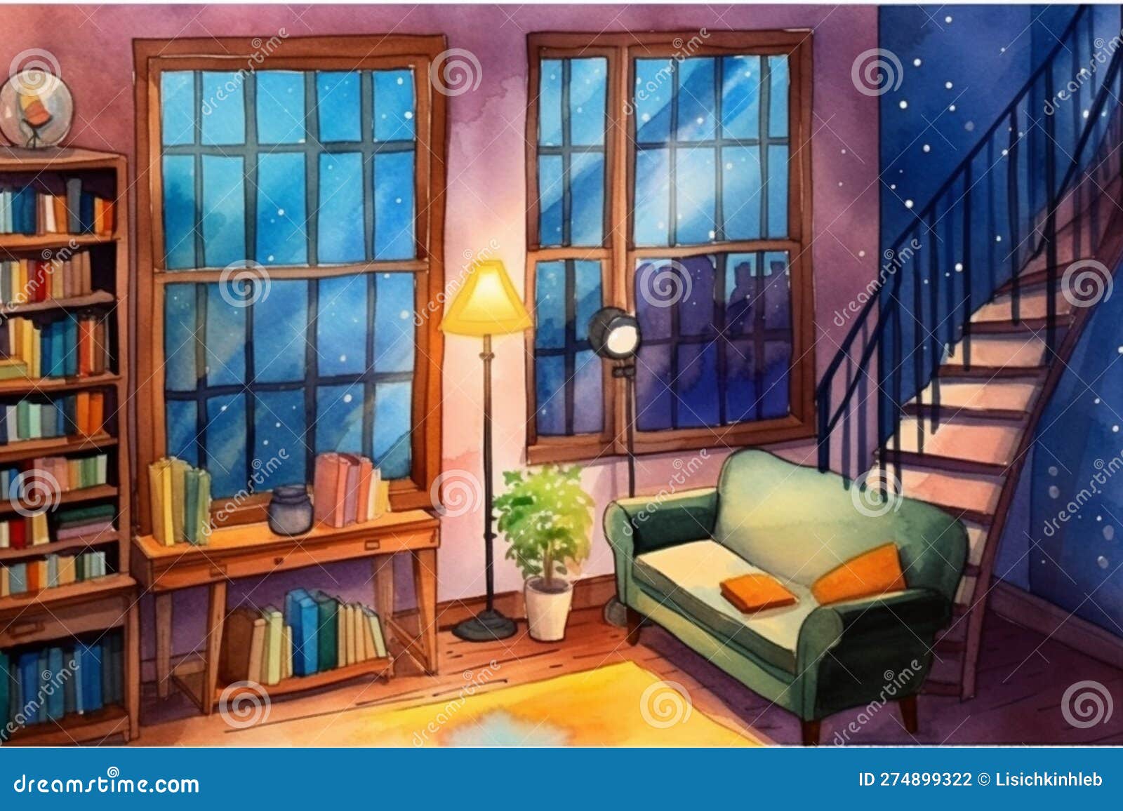 Bright and Cozy Drawing Interior. Living Room Design Created with ...