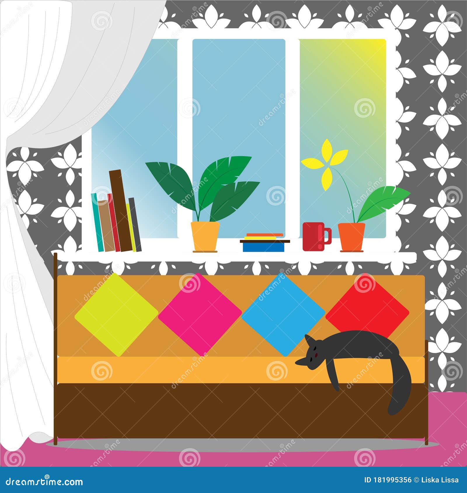 Cozy place stock vector. Illustration of graphic, furniture - 181995356