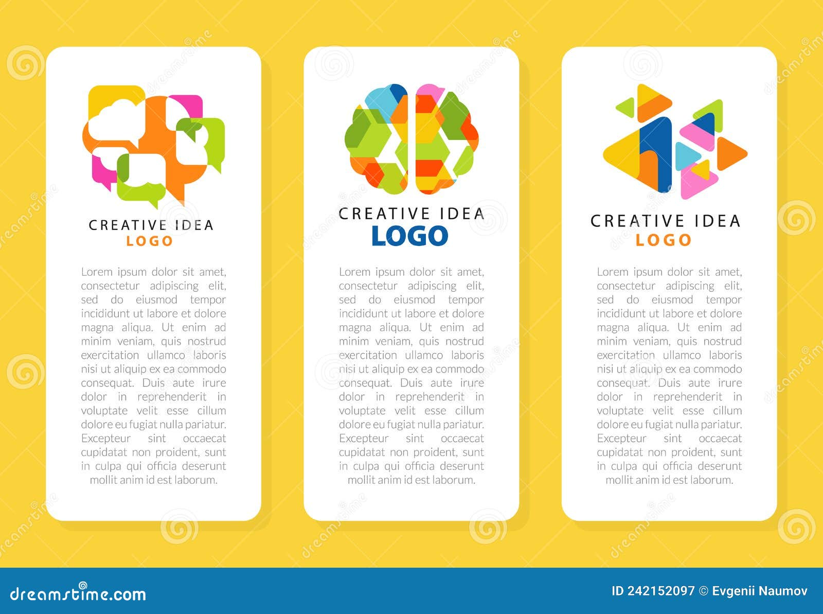 Bright Creative Idea Vertical Card with Text Sample Vector Template ...