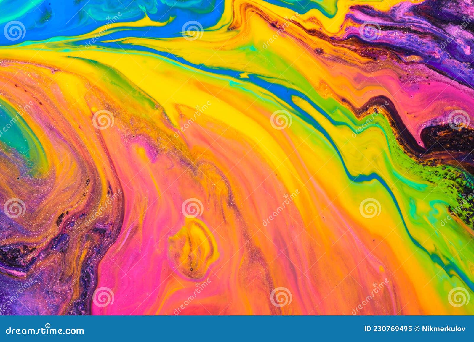 Bright Creative Texture Made by Floating Paints Stock Image - Image of ...