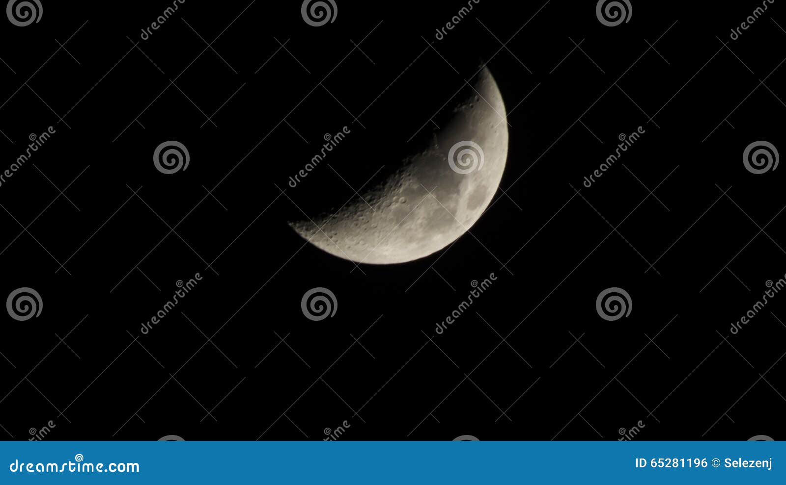 Bright crescent moon stock photo. Image of moonlight - 65281196