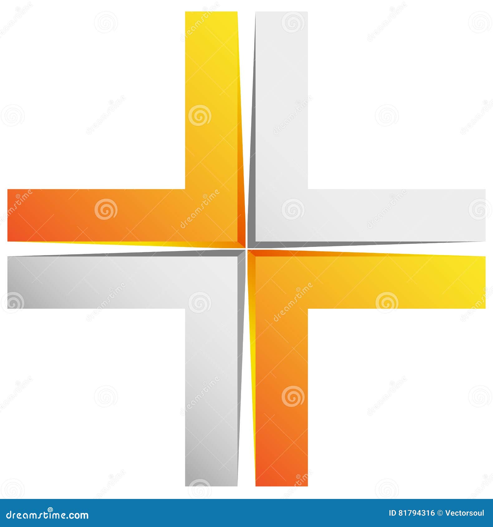 Bright Cross, X Sign, Icon - Generic 3d Design Element Stock Vector ...