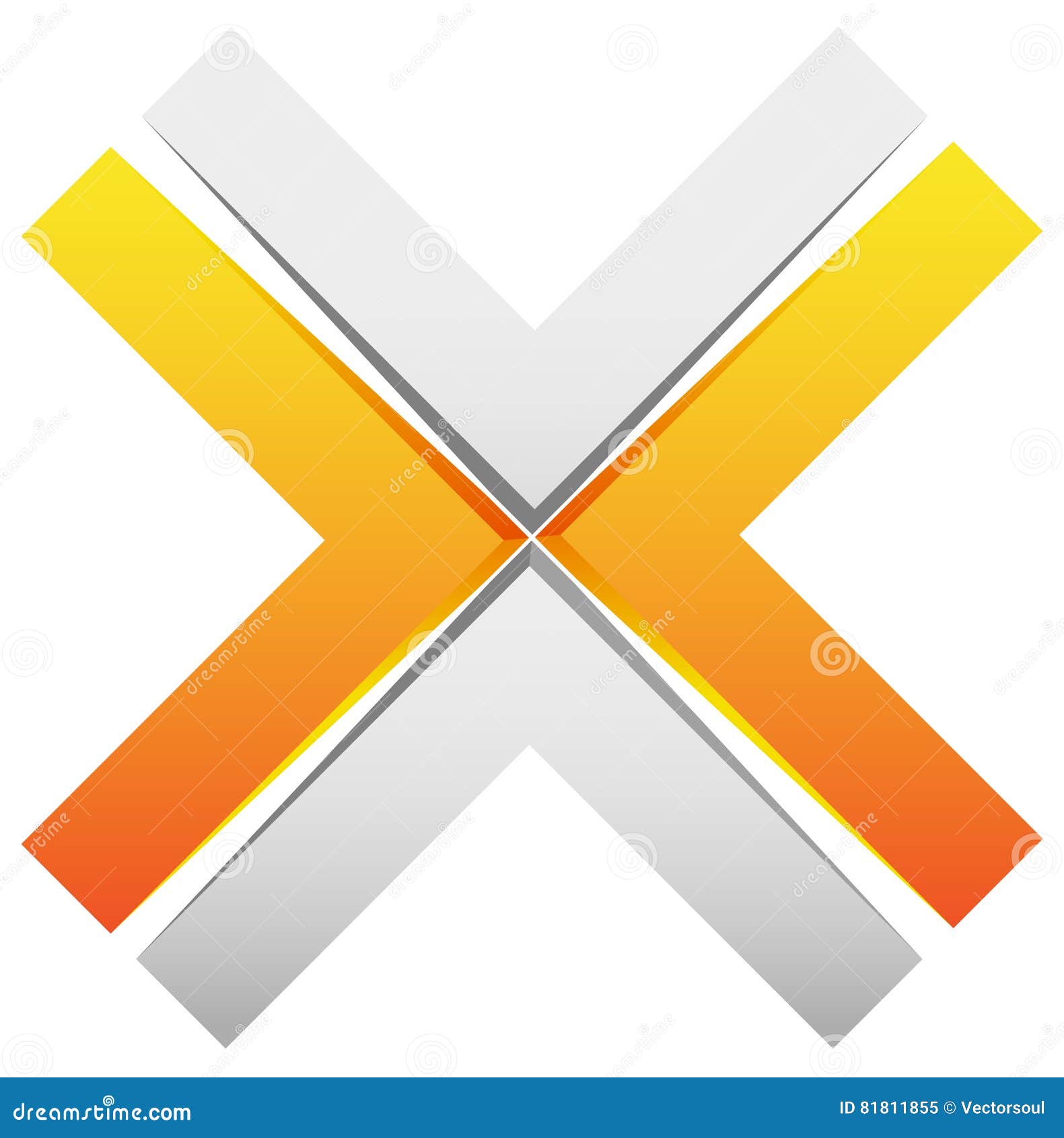 Bright Cross, X Sign, Icon - Generic 3d Design Element Stock Vector ...