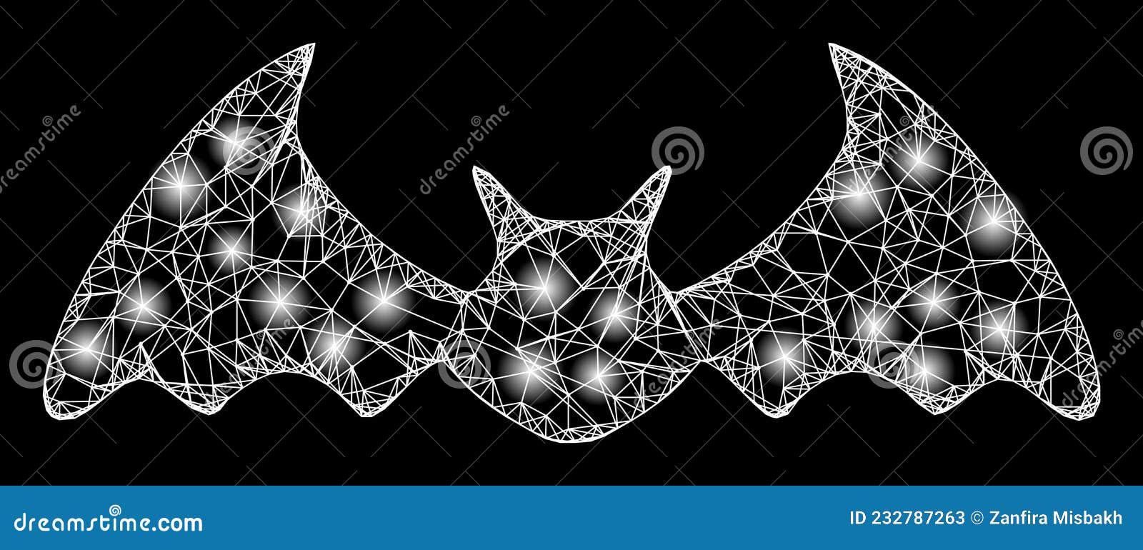 Bright Net Mesh Bat Mouse with Glare Spots Stock Vector - Illustration ...