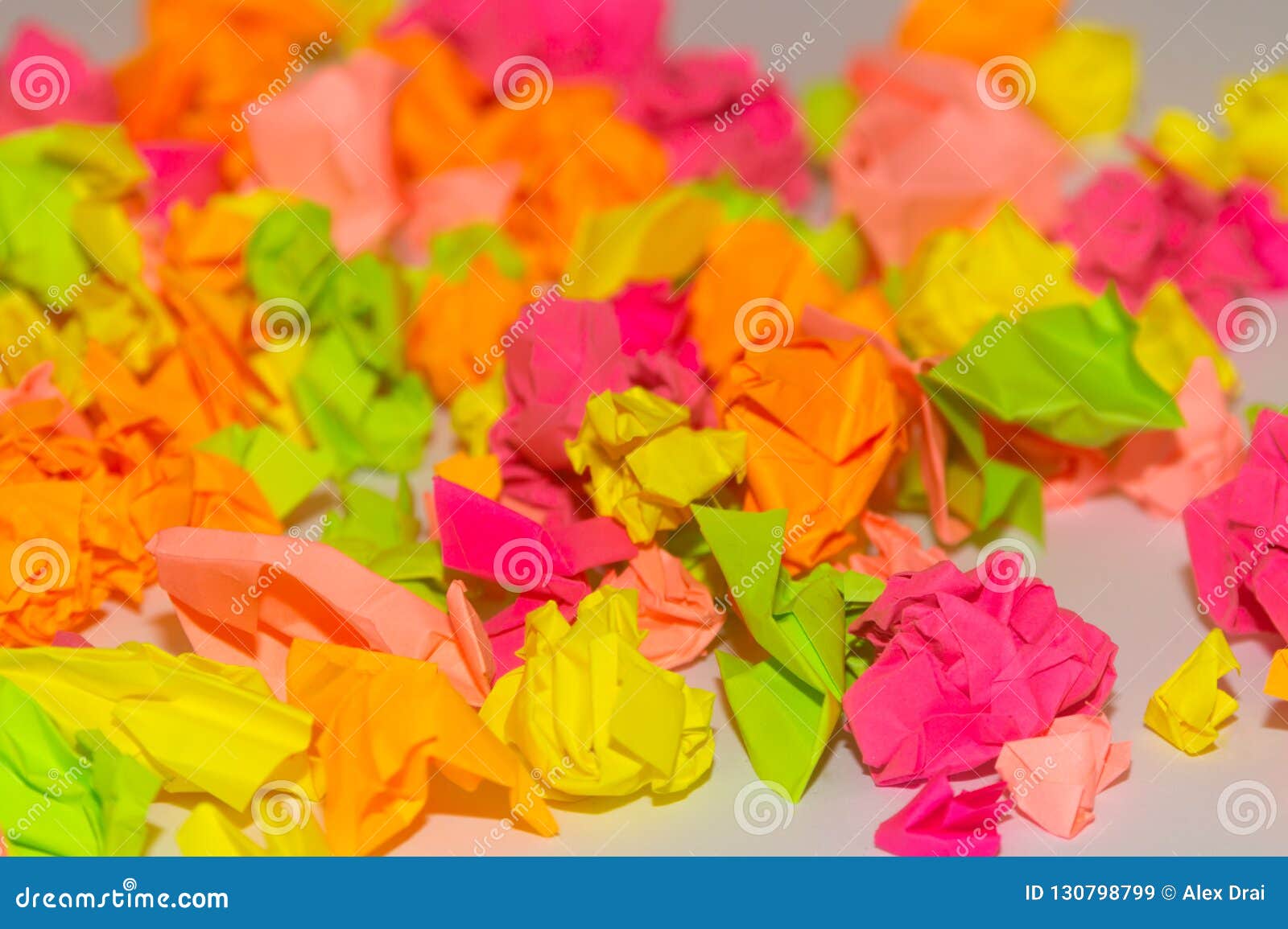 Bright Crumpled Multi-colored Stickers on the Office White Board Stock ...