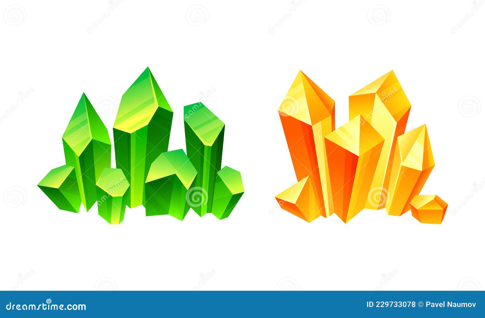 Bright Crystal or Crystalline Solid Material of Geometrical Shape with ...