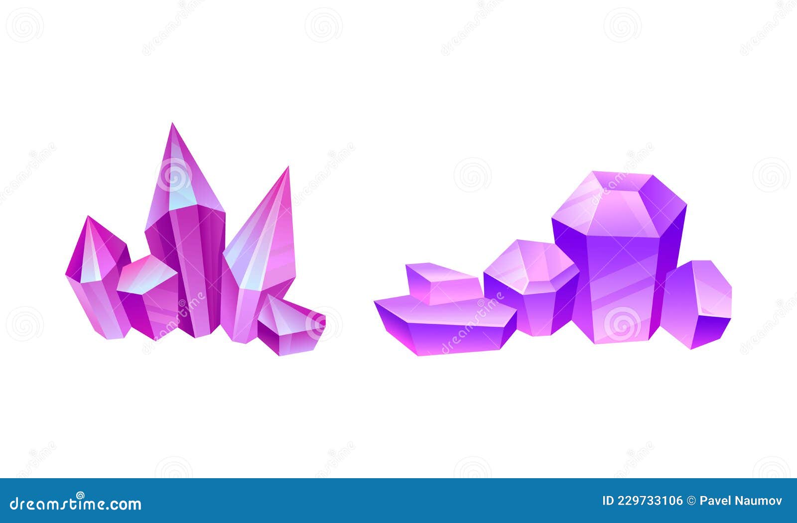 Bright Crystal or Crystalline Solid Material of Geometrical Shape with ...