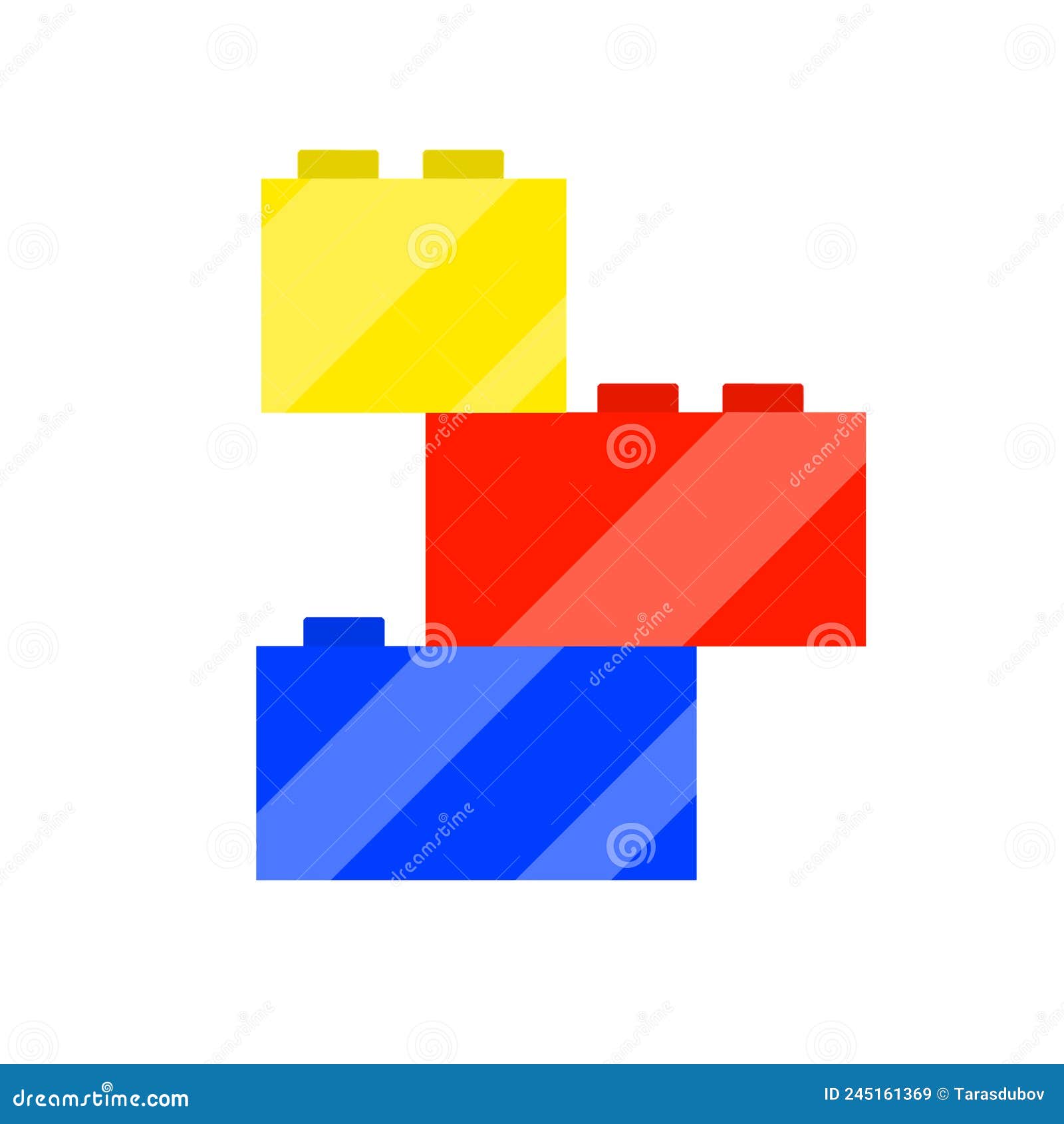 Bright Cubes Constructor. Red, Blue and Yellow Geometric Square Shape ...
