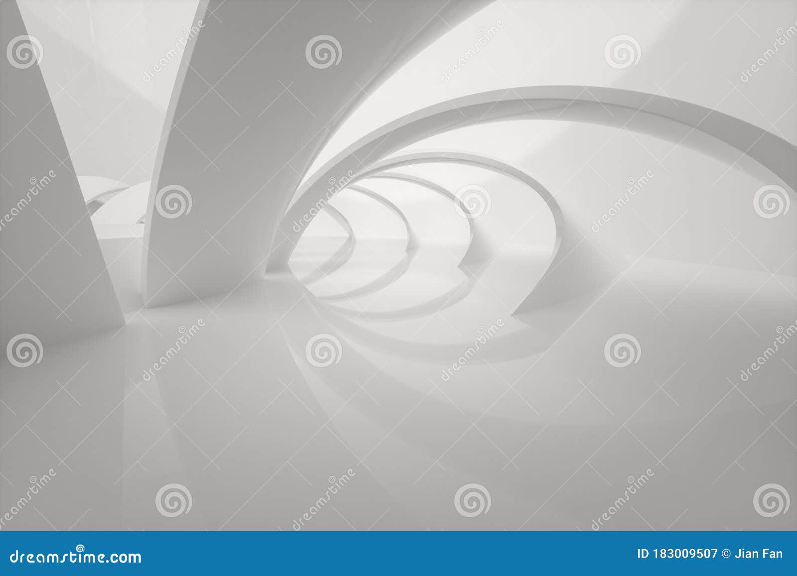 Bright Curve Architectural Structure, 3d Rendering Stock Illustration ...