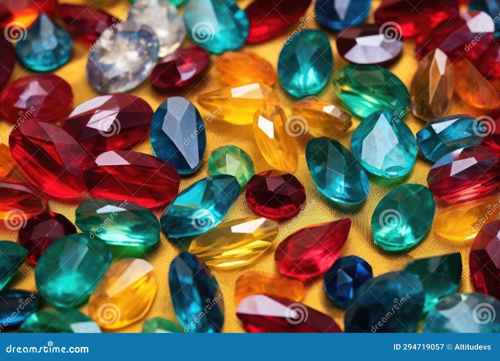 Bright, Cut Gemstones on a Leather Surface Stock Image - Image of ...