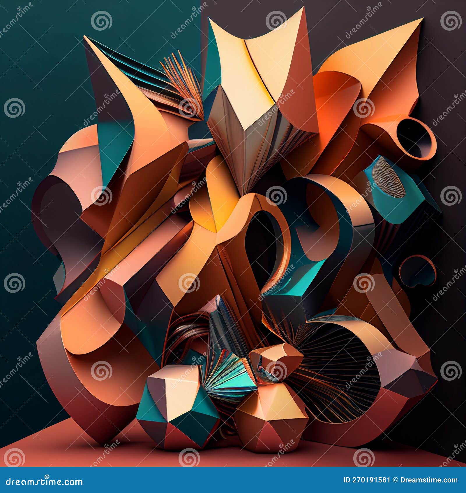 Bright 3D Abstract Modern Fantasy Illustration Stock Illustration ...