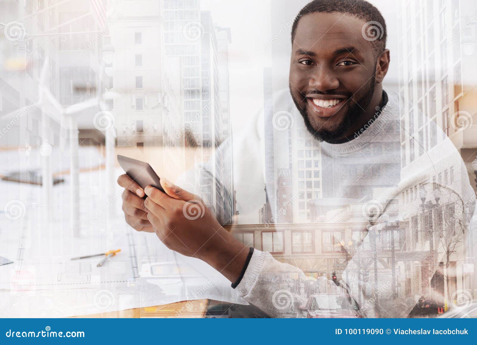 Smiling Engineer Holding a Tablet in Hands Stock Photo - Image of ... Smiling Engineer Holding a Tablet in Hands Stock Photo - Image of ...