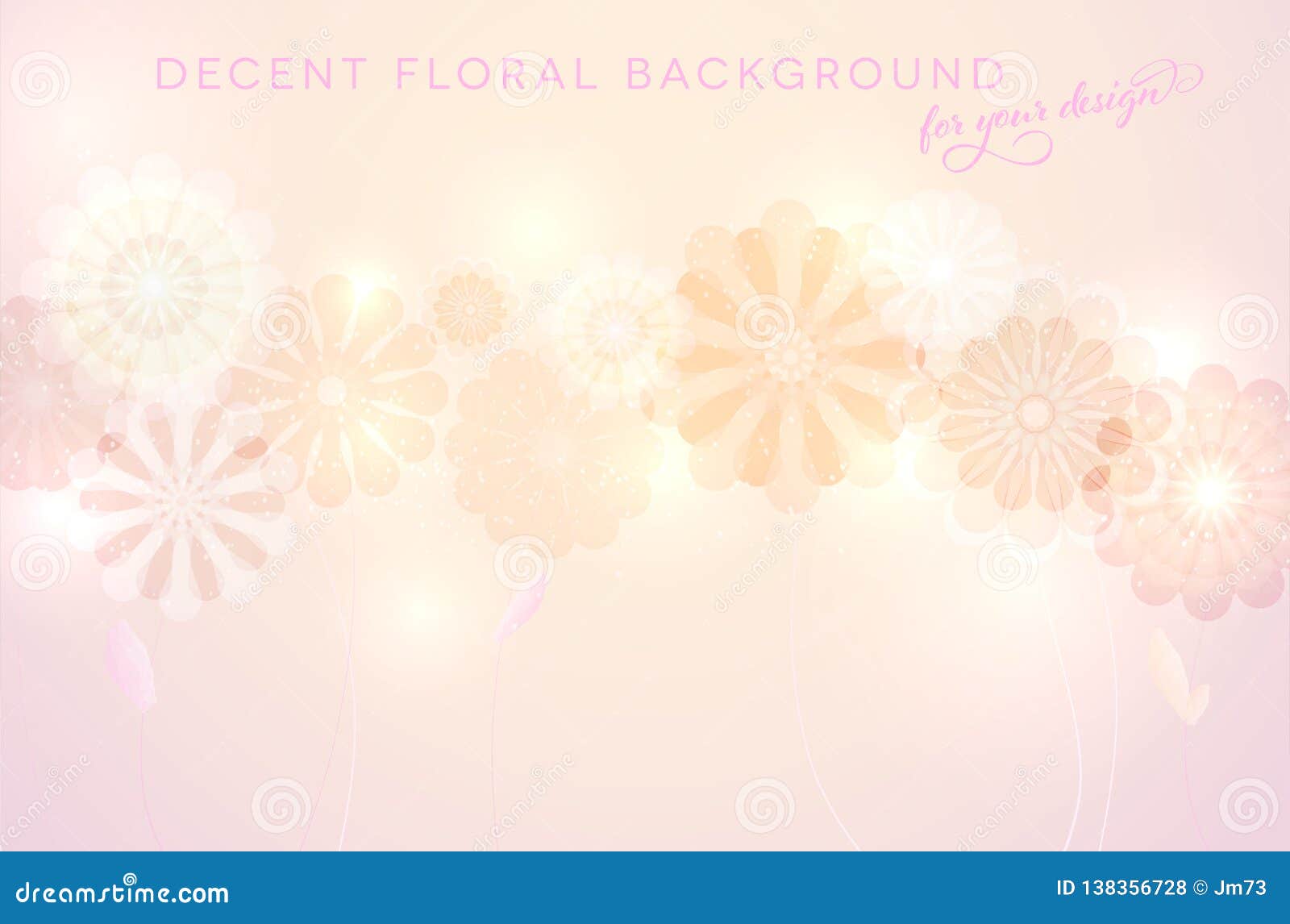 Bright and Decent Background with Abstract Flowers and Copy Space Stock ...