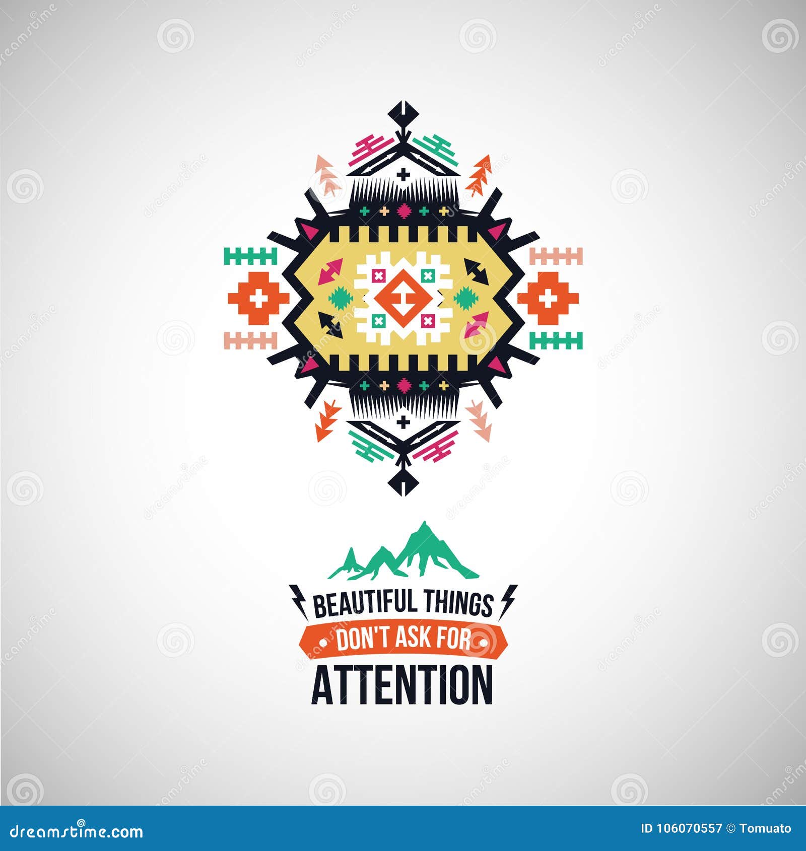 Vector Colorful Decorative Element on Native Ethnic Style Stock Vector ...