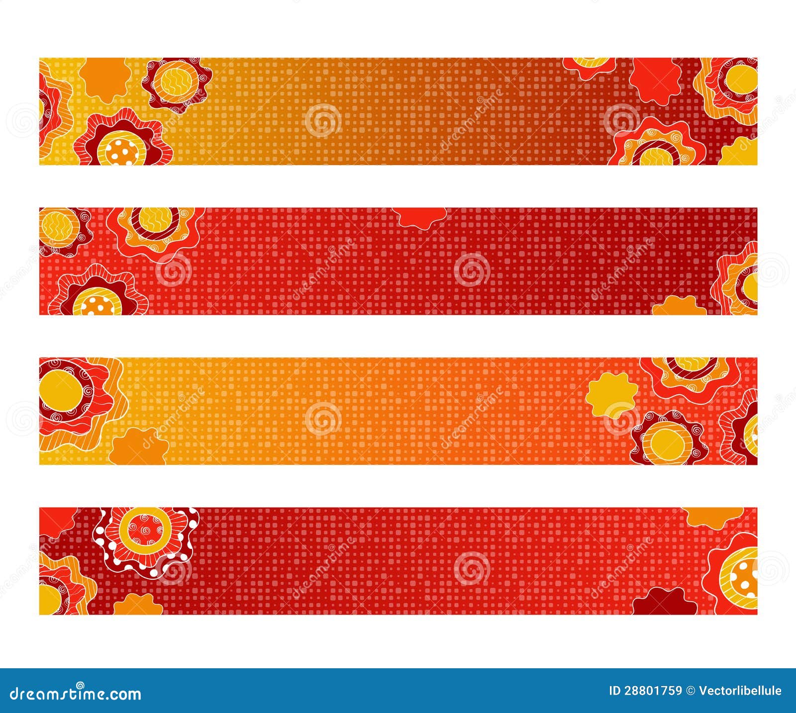 Bright Decorative Floral Banners Stock Vector - Illustration of ...