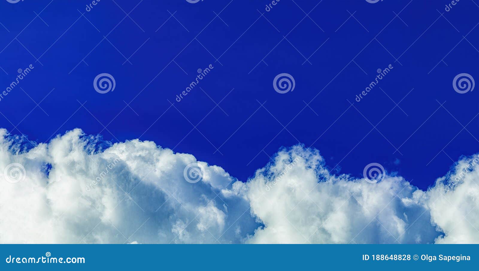 Bright Deep Blue Sky and Beautiful Clouds Stock Photo - Image of ...
