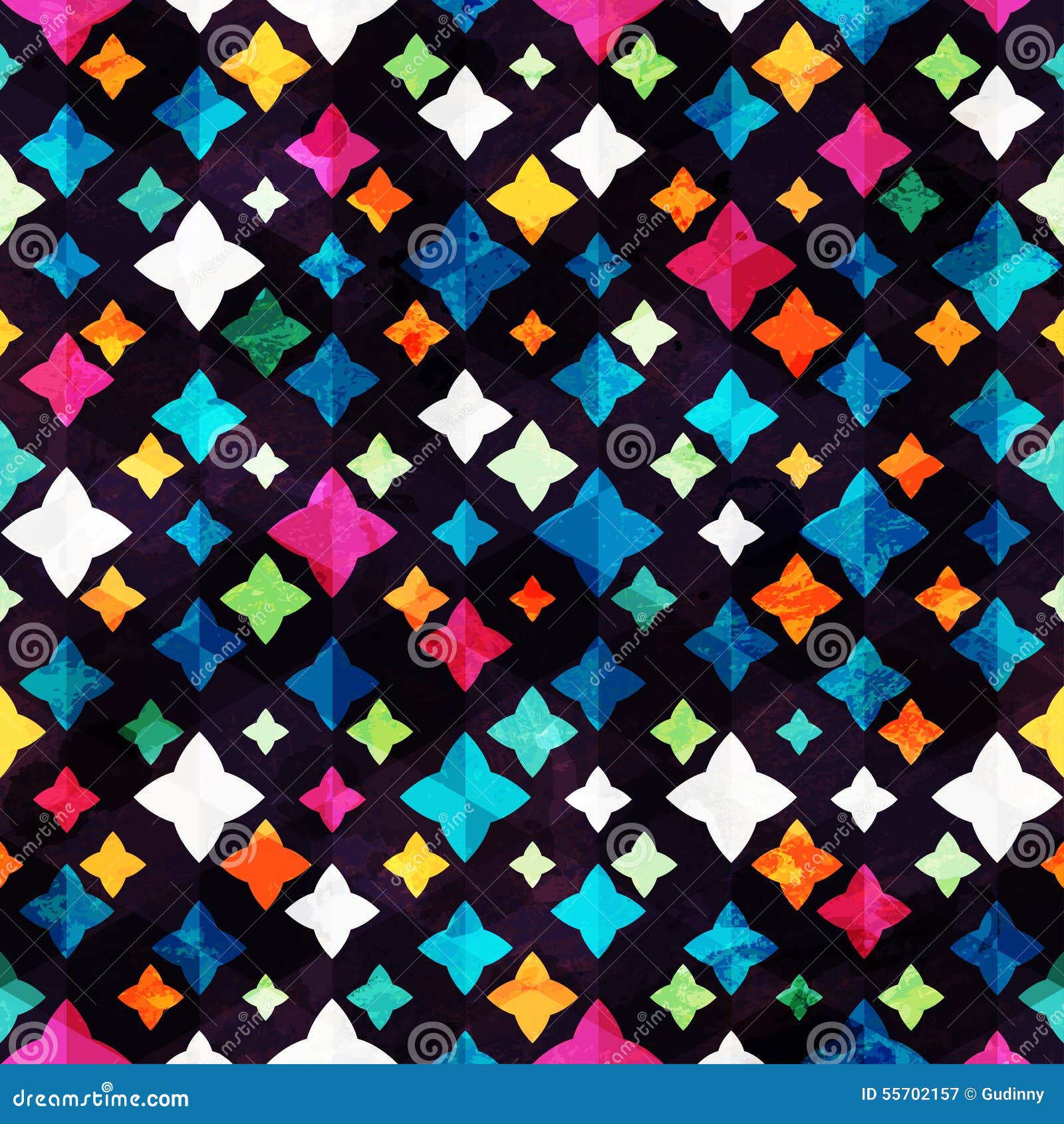 Bright Diamond Seamless Pattern with Grunge Effect Stock Vector ...