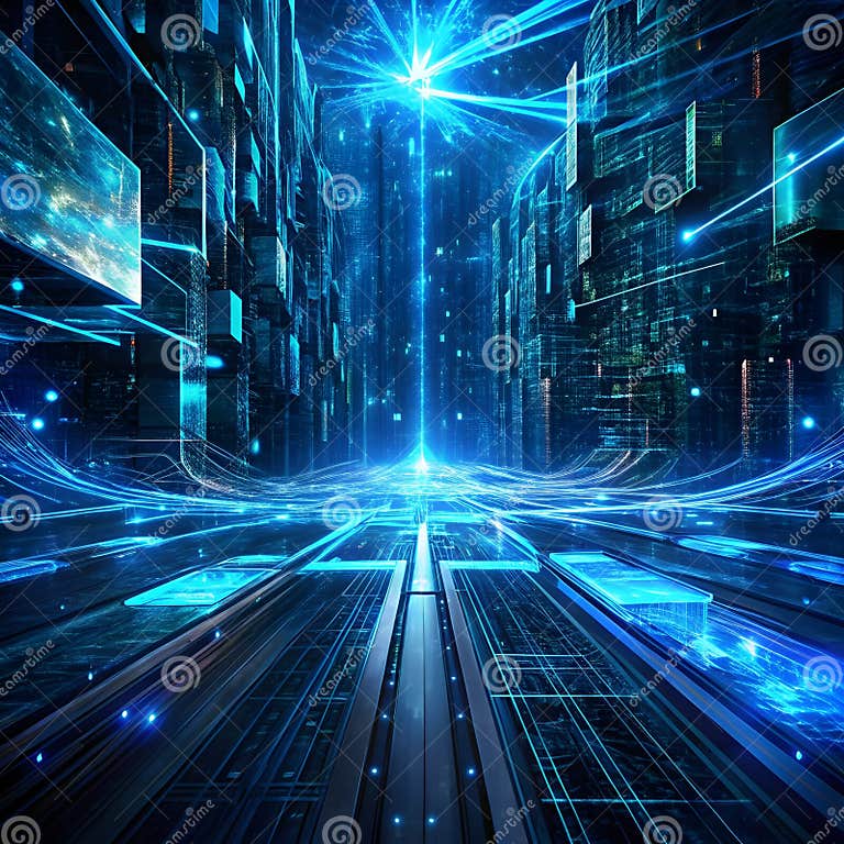 Bright Digital Design with Abstract Lines on Dark Backdrop, Abstract ...