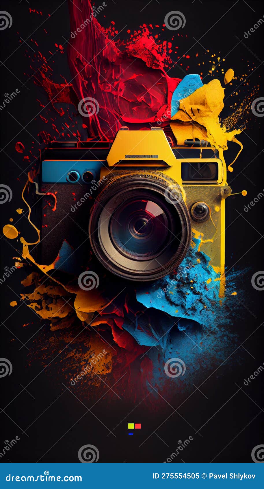 Bright Digital DSLR Camera Illustration Stock Illustration ...