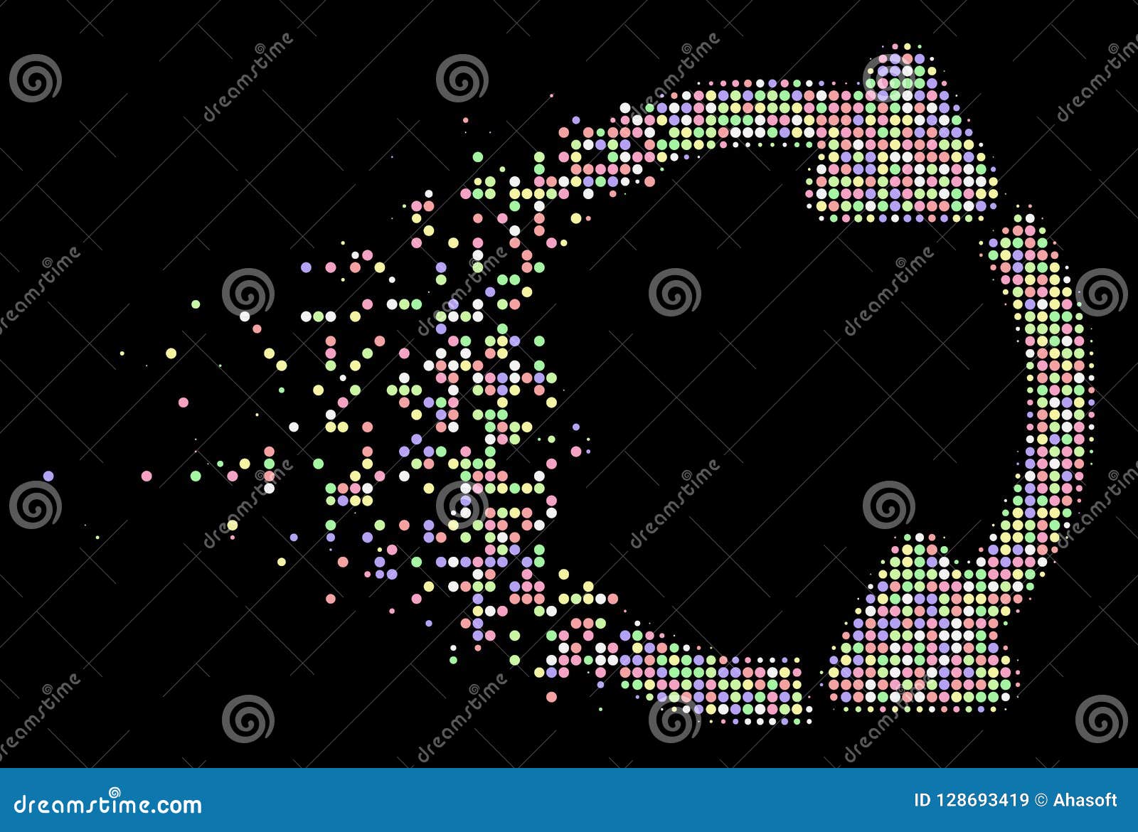 Bright Disintegrating Dotted Halftone Rotate CW Icon Stock Vector ... Bright Disintegrating Dotted Halftone Rotate CW Icon Stock Vector ...