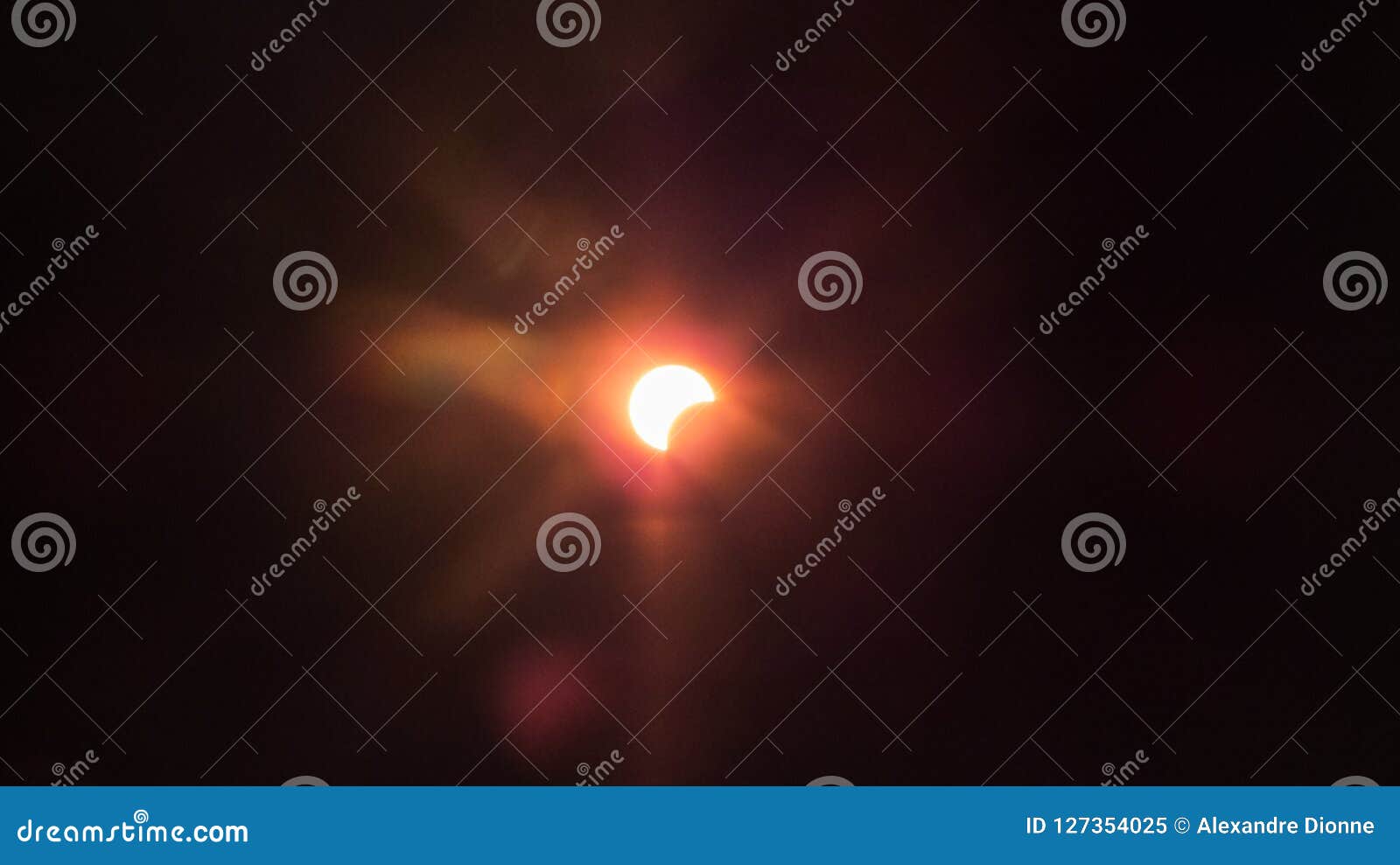 Bright and Distant Partial Solar Eclipse Stock Image - Image of orbit ...