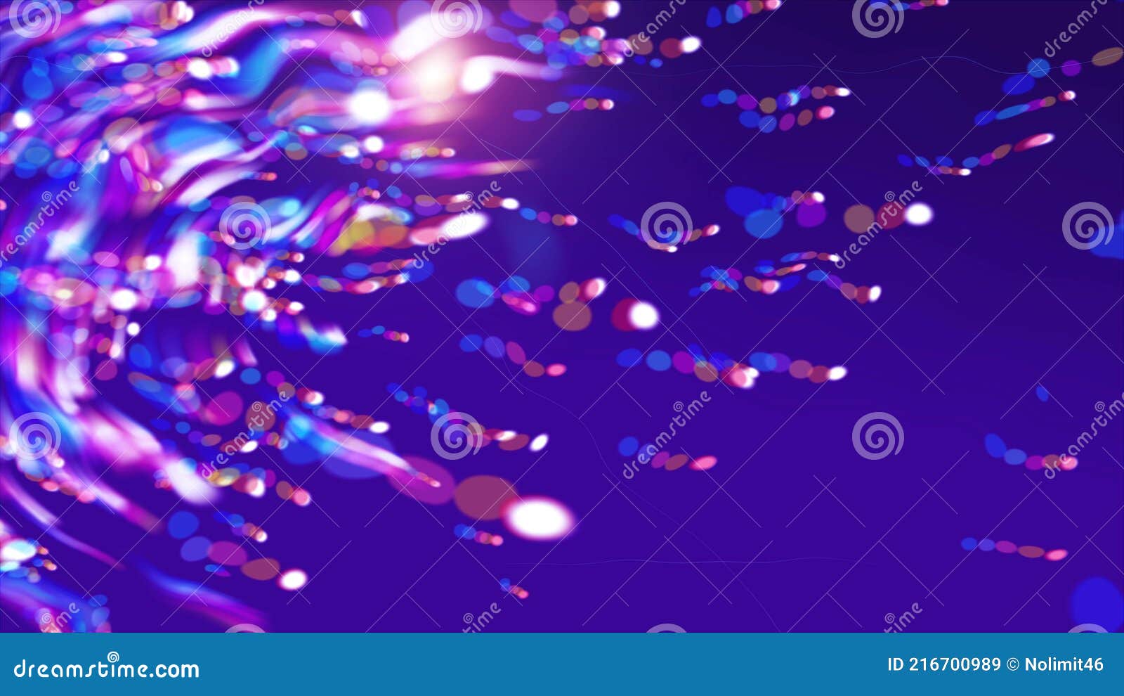 Bright Dot Abstraction of Flying Lights in the Space, Modern Computer ...