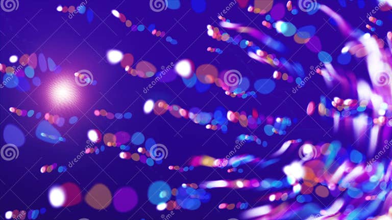 Bright Dot Abstraction of Flying Lights in the Space, Modern Computer ...