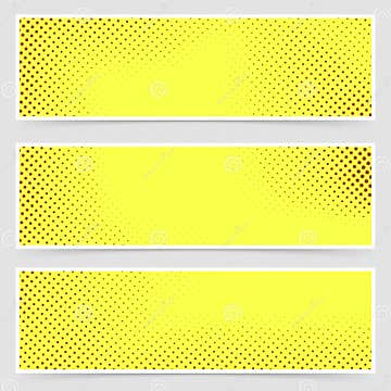 Bright Dotted Comic Book Style Header Set Stock Vector - Illustration ...